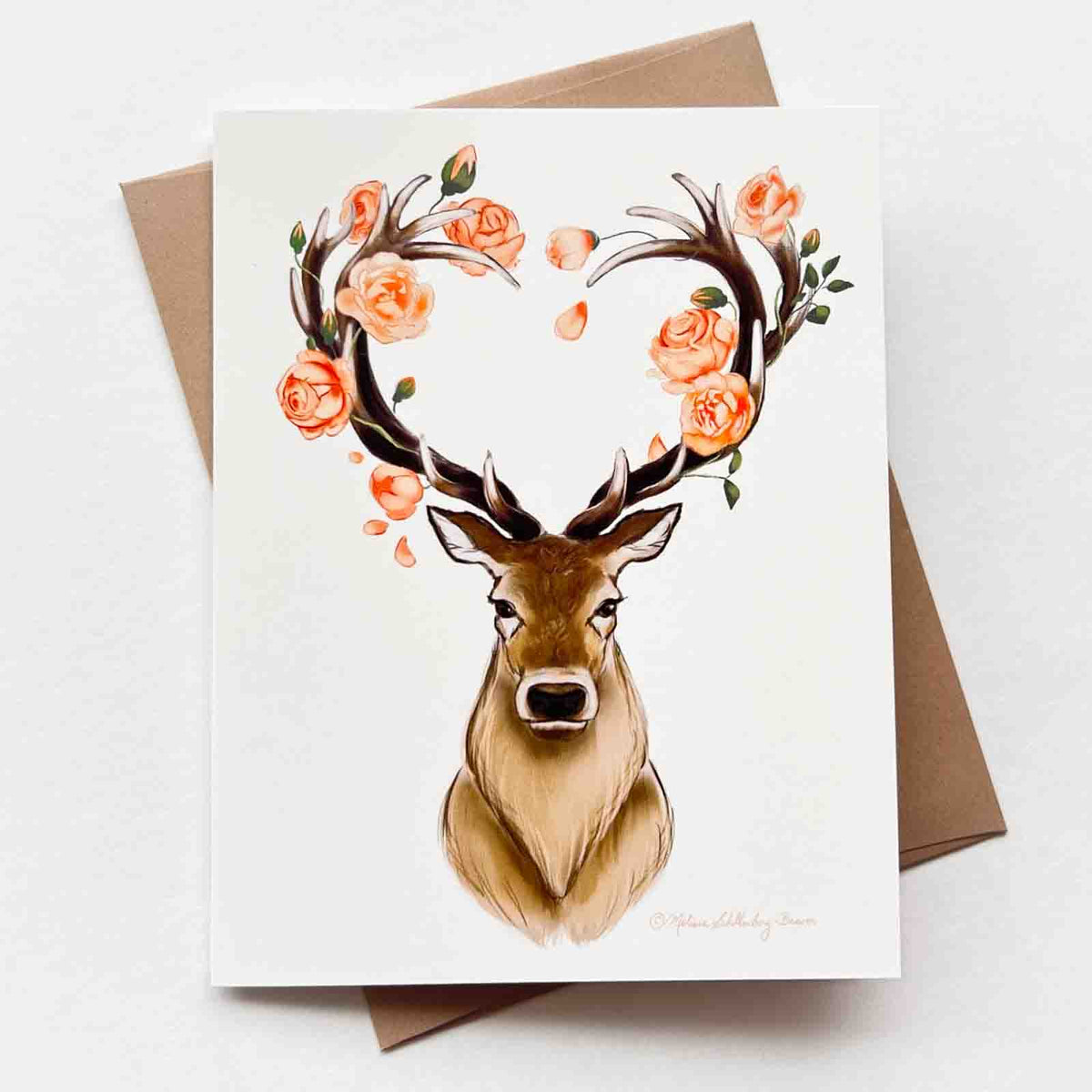Stag with Flowers Love Card – True North Creations