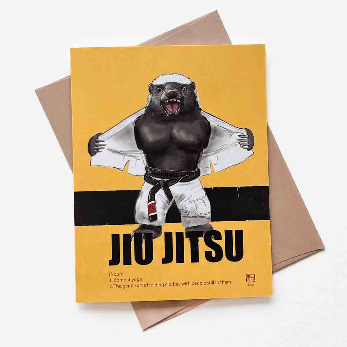 BJJ Honey Badger Greeting Card – True North Creations