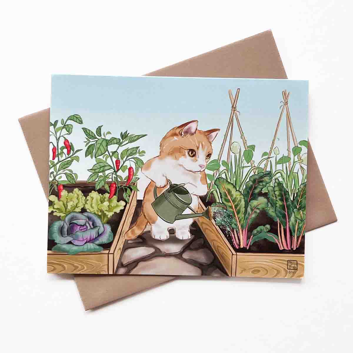 Mr.Kitty's Vegetable Garden Greeting Card – True North Creations