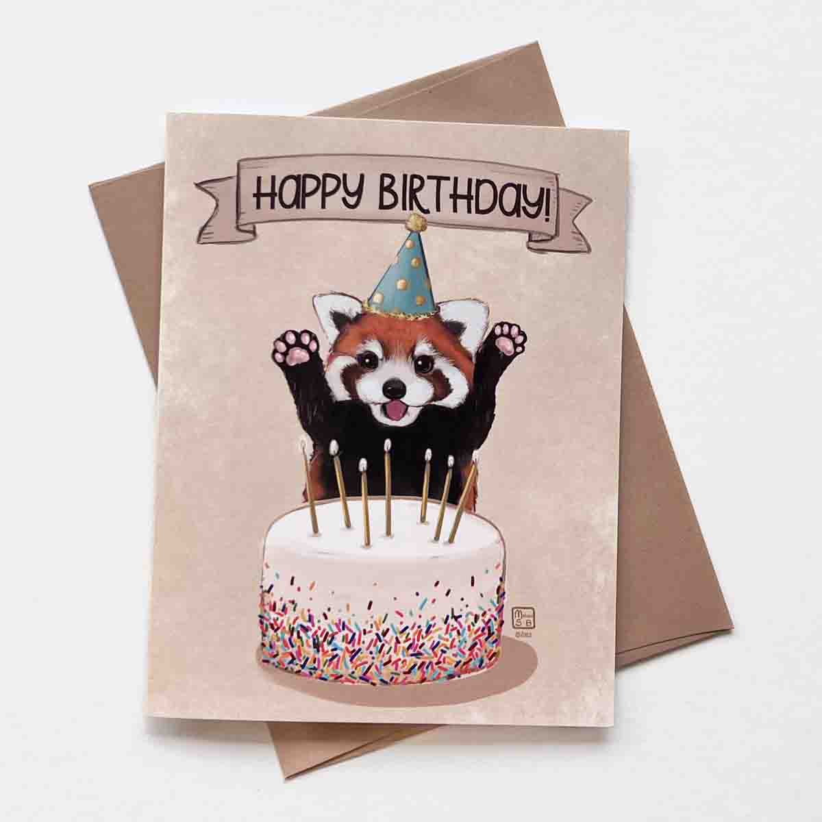 Red Panda Birthday Card – True North Creations