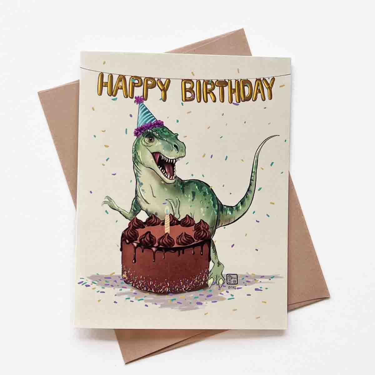 T-Rex Birthday Card – True North Creations
