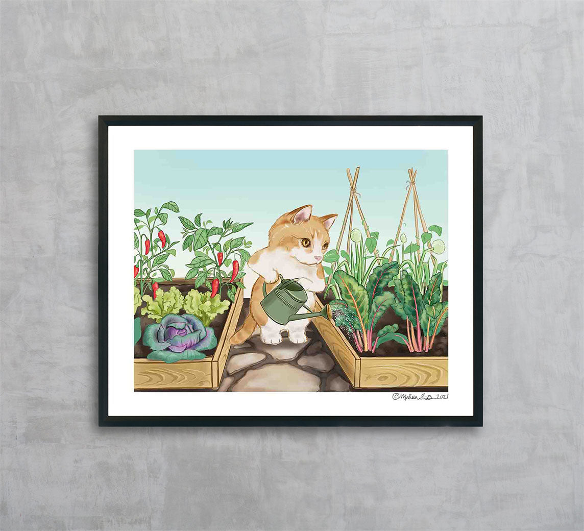 Mr.Kitty's Vegetable Garden Fine Art Print – True North Creations