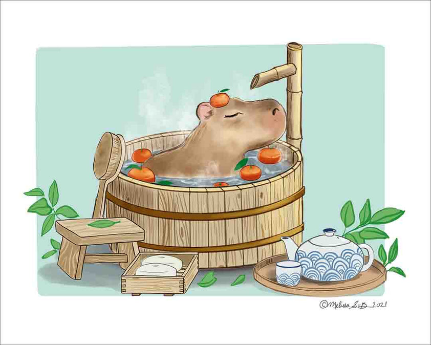 Capybara Spa Day Fine Art Print – True North Creations