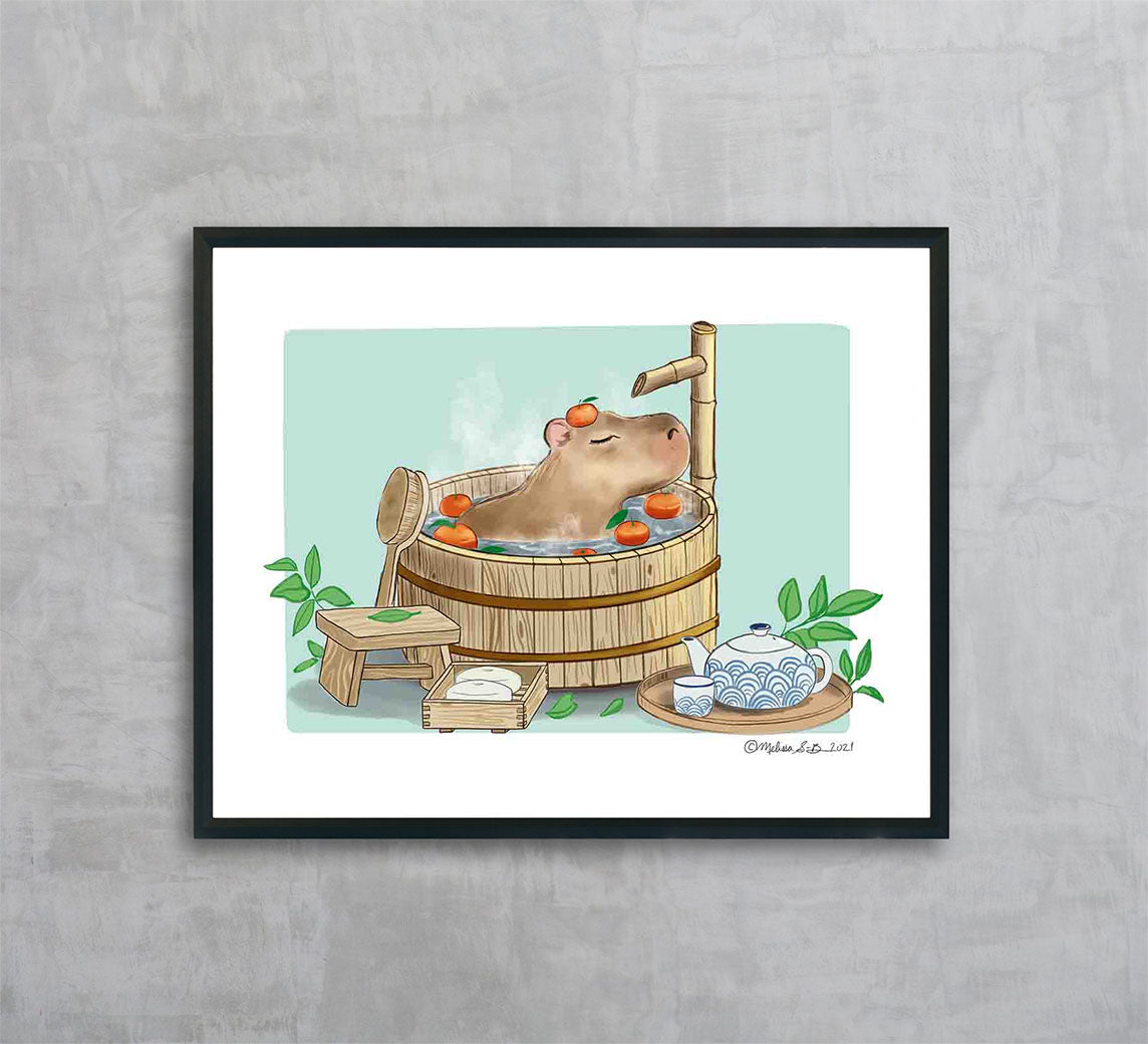 Capybara Spa Day Fine Art Print – True North Creations