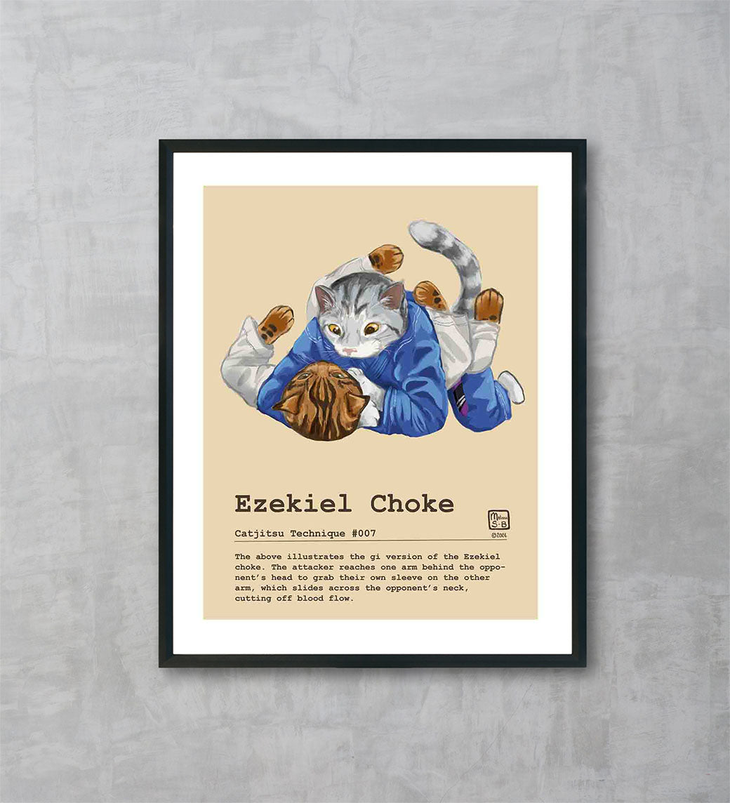 Catjitsu Technique 007 Ezekiel Choke, Fine Art Print – True North Creations