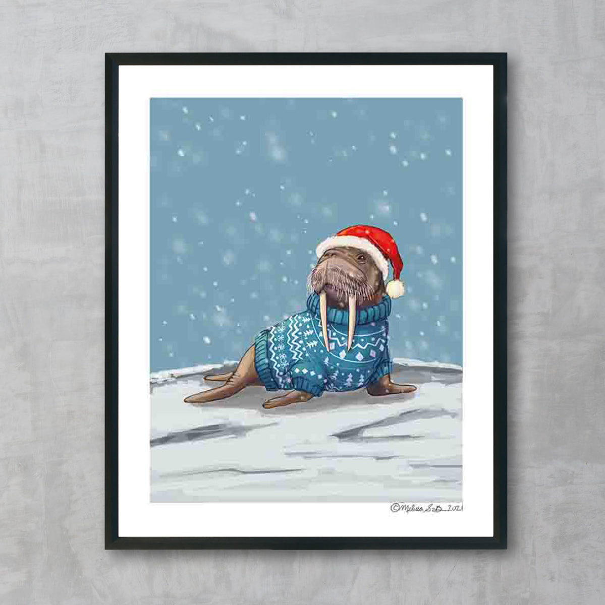 Walrus Christmas Fine Art Print, Wholesale – True North Creations